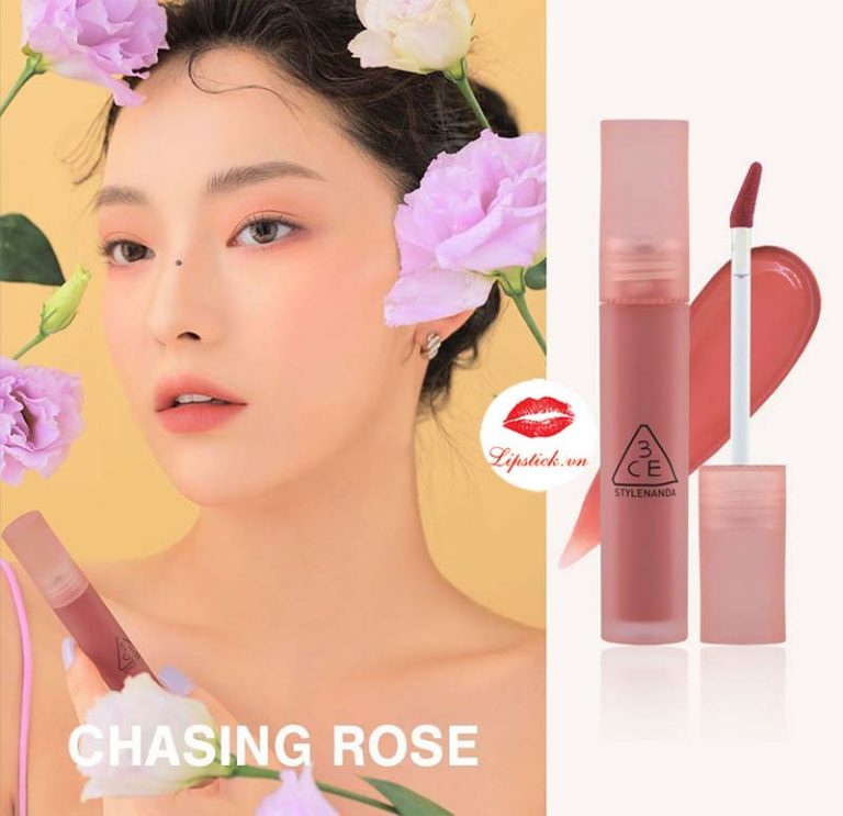 Son 3CE Chasing Rose Blur Water Tint Màu Hồng Khô Kem Lì Mịn Môi